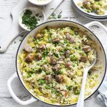 Pork Sausage and Pea Oven Baked Risotto Recipe | Otway Pork